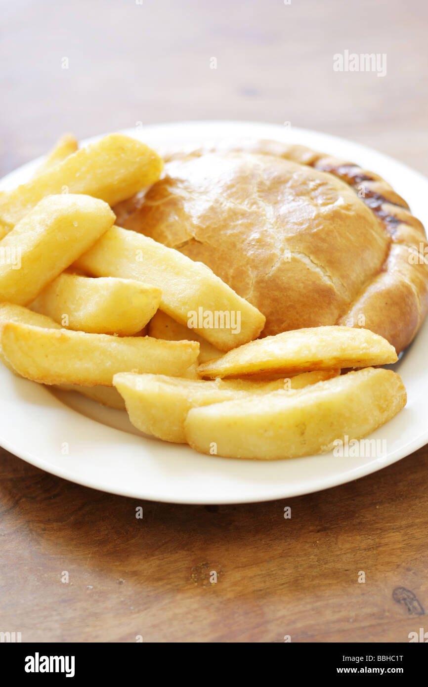 Cornish pasty with chips hi-res stock photography and images - Alamy