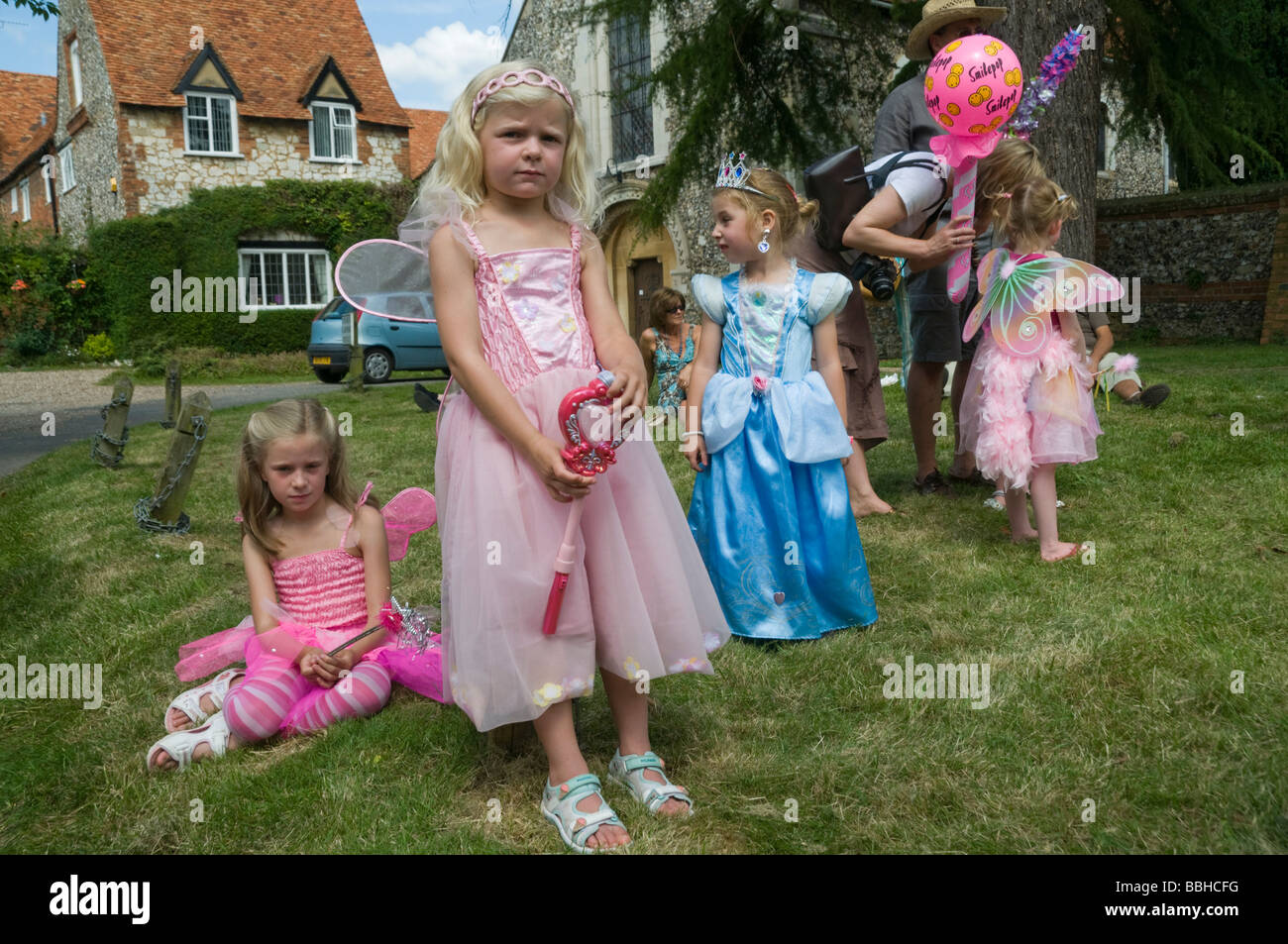 Fancy Dress contestants at Hurley Village Fete in Berkshire, just off ...