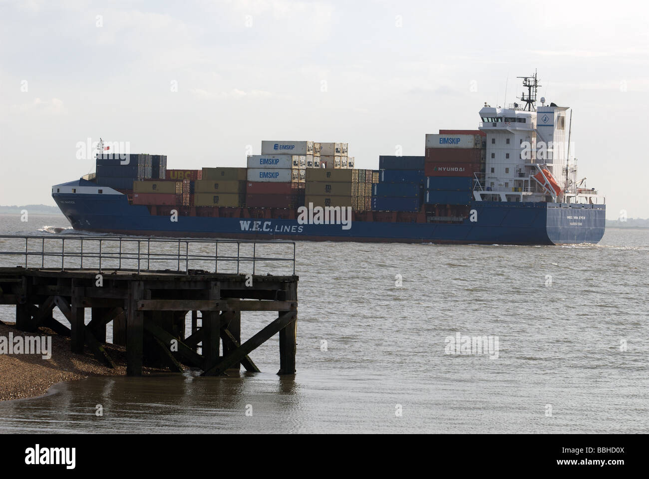 W.E.C. Lines container ship Stock Photo - Alamy