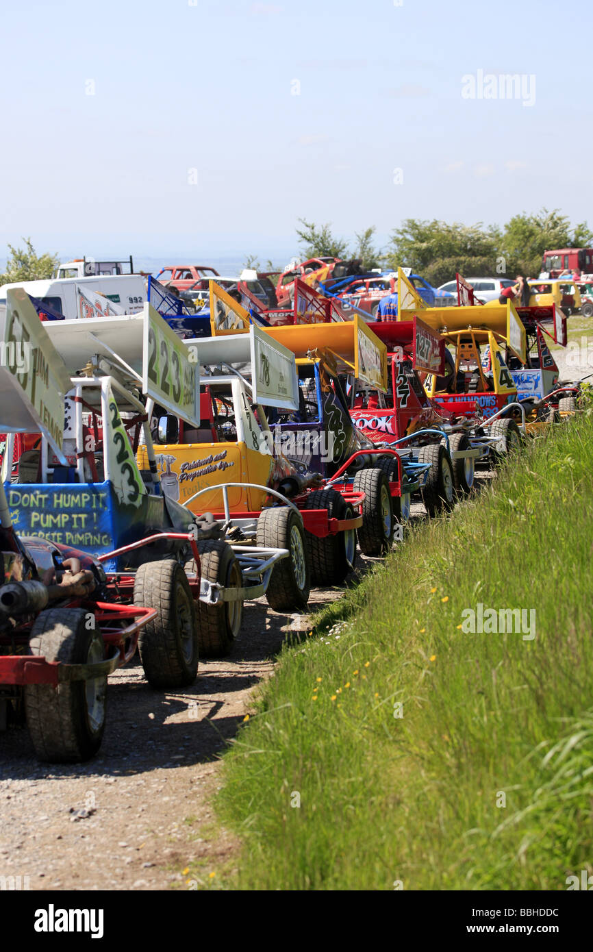 Formula 2 Stock car motor racing vehicles in the Pits Stock Photo - Alamy