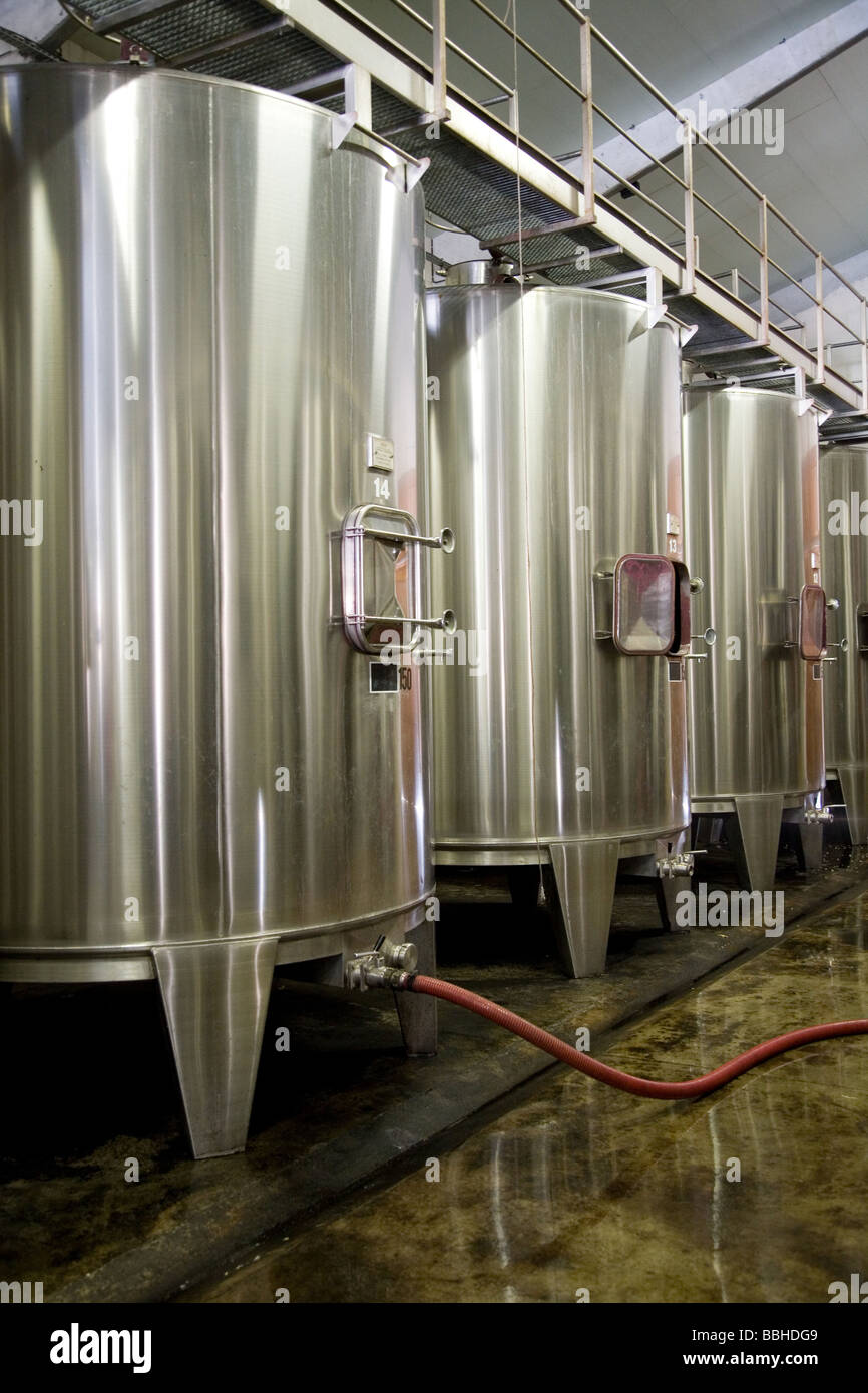 Stainless steel wine vats in the Medoc region of France Stock Photo - Alamy