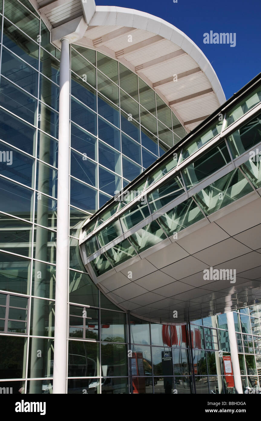 Facade of the new Messe exhibition halls of Hamburg, Germany, Europe ...