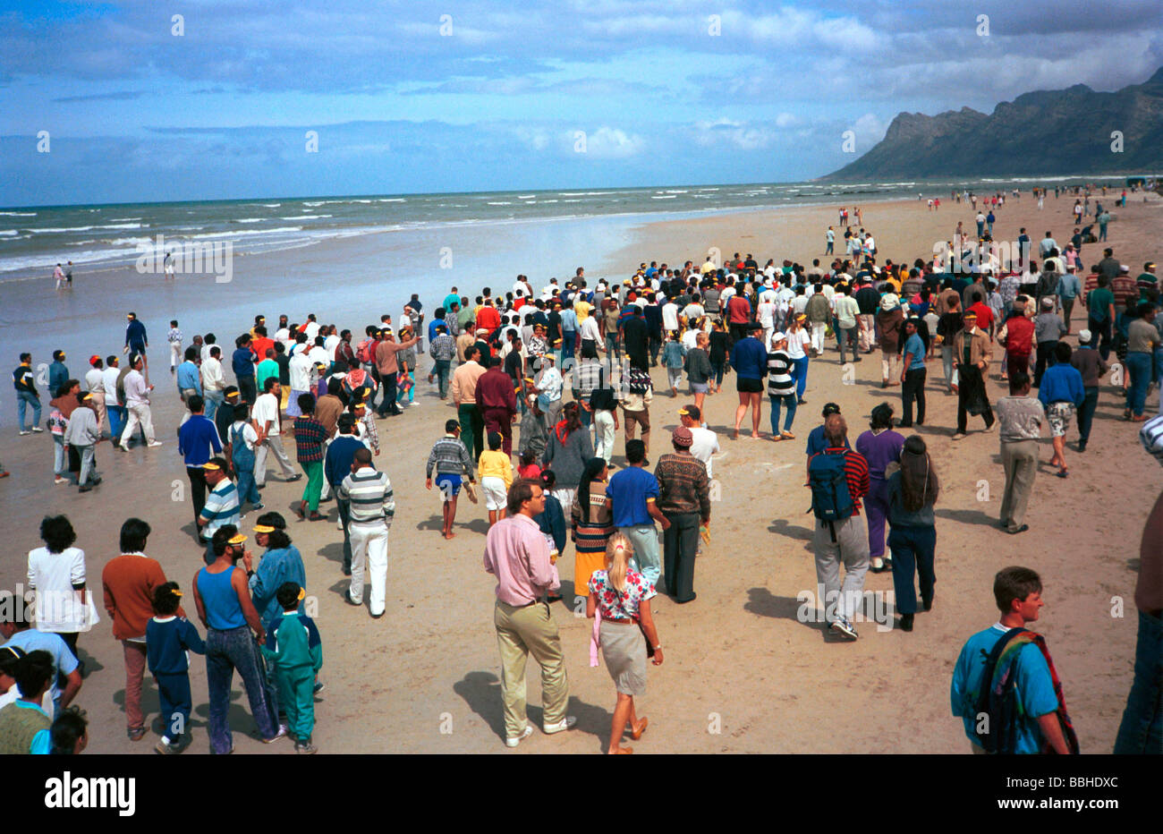 The Strand Cape Town South Africa 1989 water sand beach coloured people ...