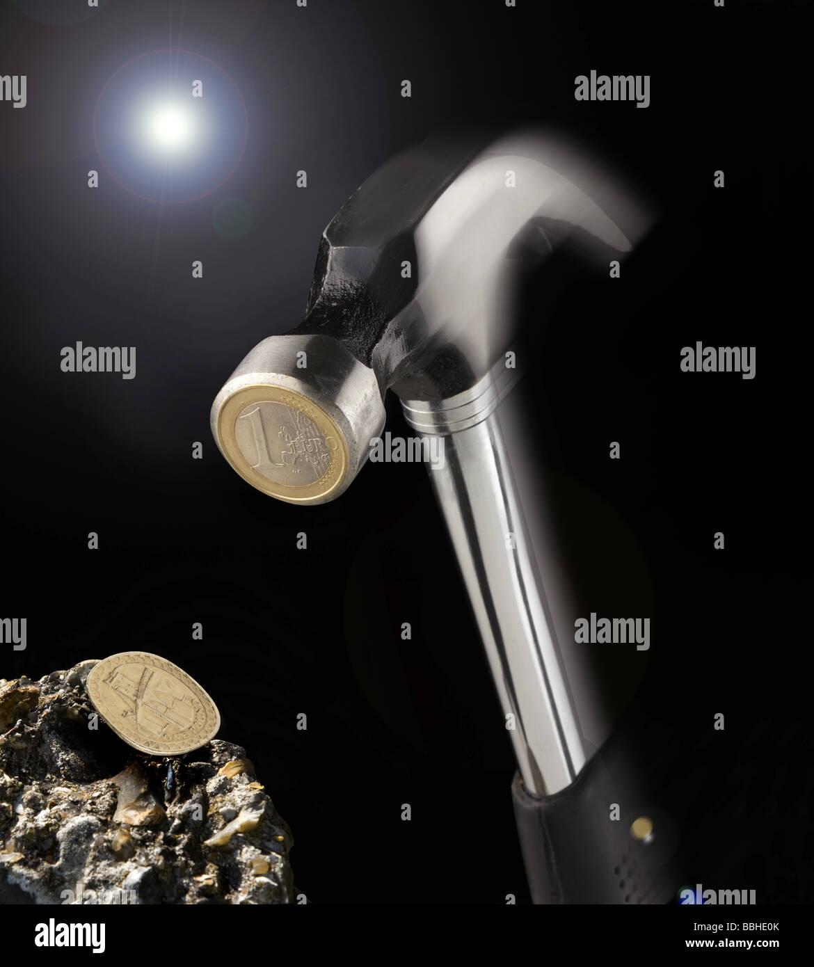 Pound currency and hammer hi-res stock photography and images - Alamy