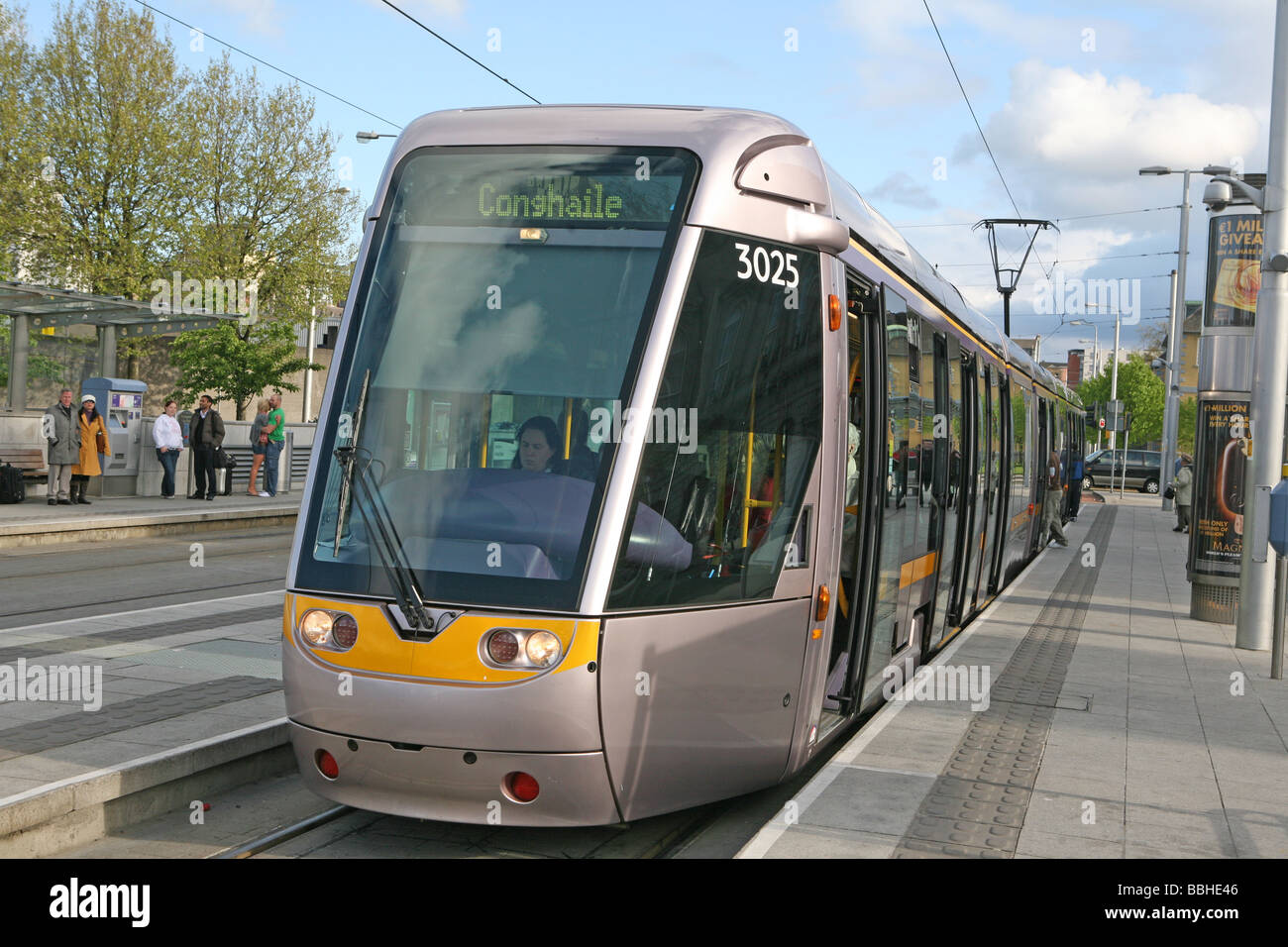 Dublin Tram outside Heuston station Stock Photo - Alamy