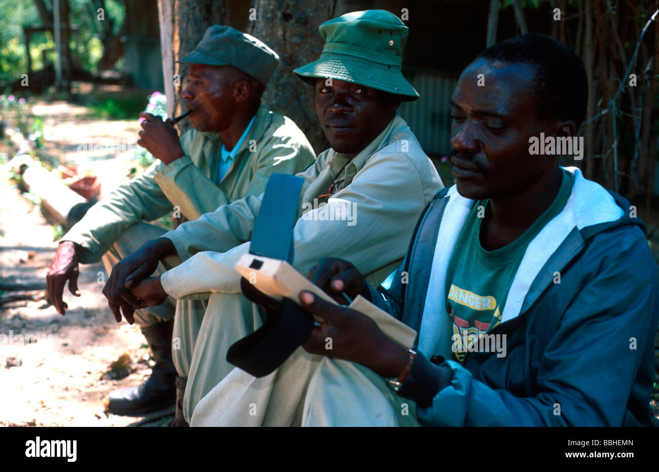Namibian Parks Board game guards learning to use a cybertracker A South ...