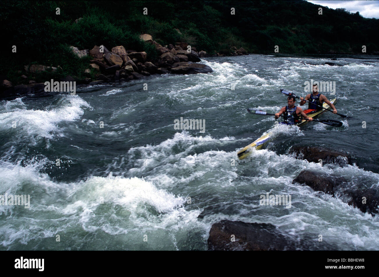 Martin Dreyer and Rory Cole negotiate rapids on the Umgeni river during ...