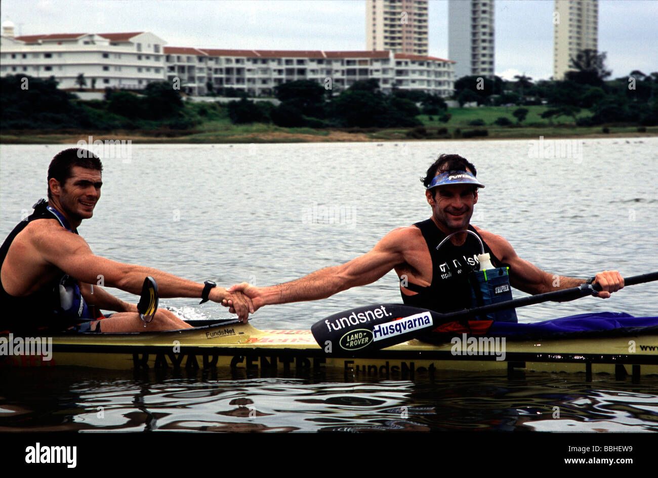 In Durban s Blue Lagoon Martin Dreyer and Rory Cole congratulate one ...
