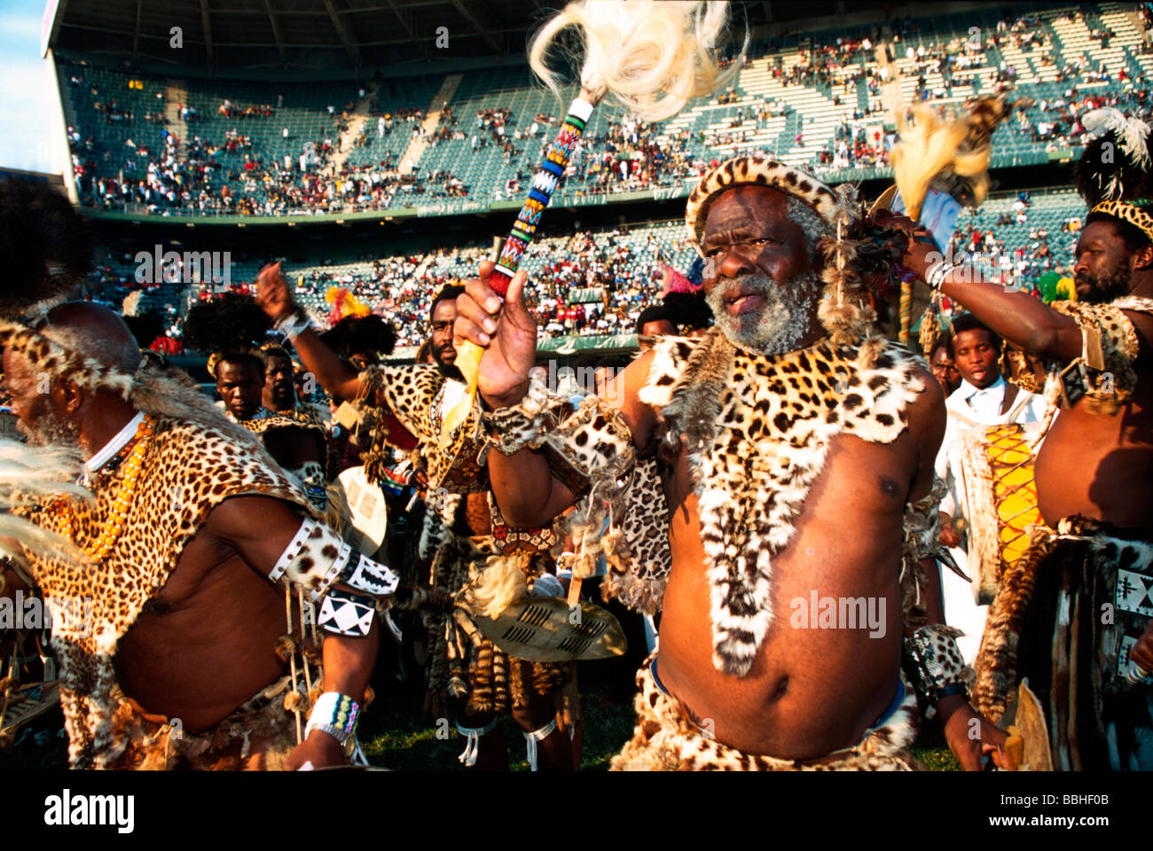 Shembe men in traditional dress at the lauch of the African Union in ...