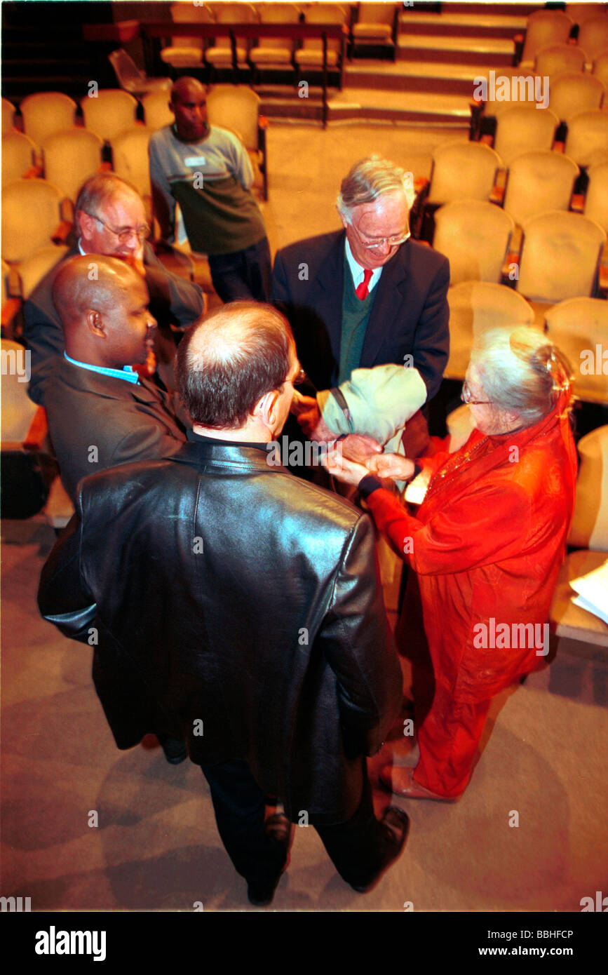 Ms Annemie Bosch wife of the late Prof David Bosch talks to clockwise ...