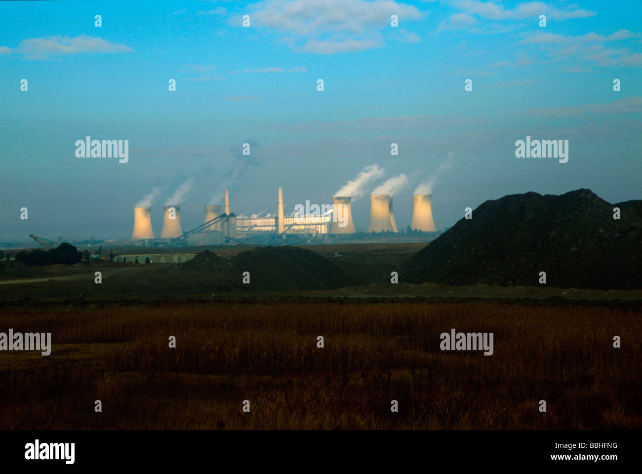 Slag heaps of coal mines in the foreground are the remnants of a drive ...