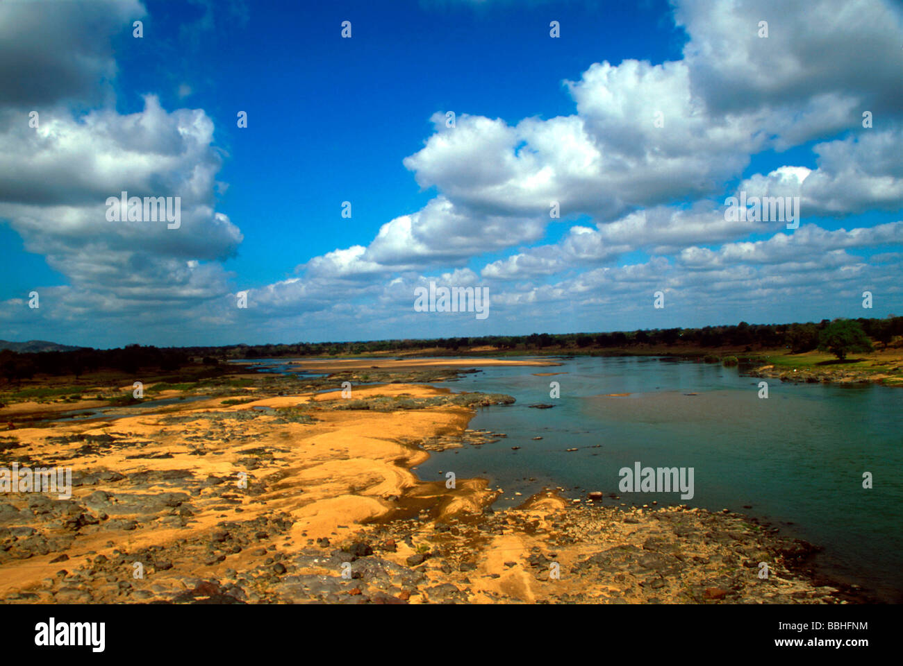 looking South along the Save river from the J Quinton Bridge Masvingo ...