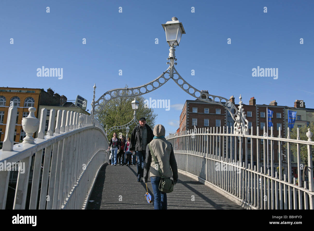Dublin Liffey Ha'penny bridge halfpenny 1816 Stock Photo - Alamy