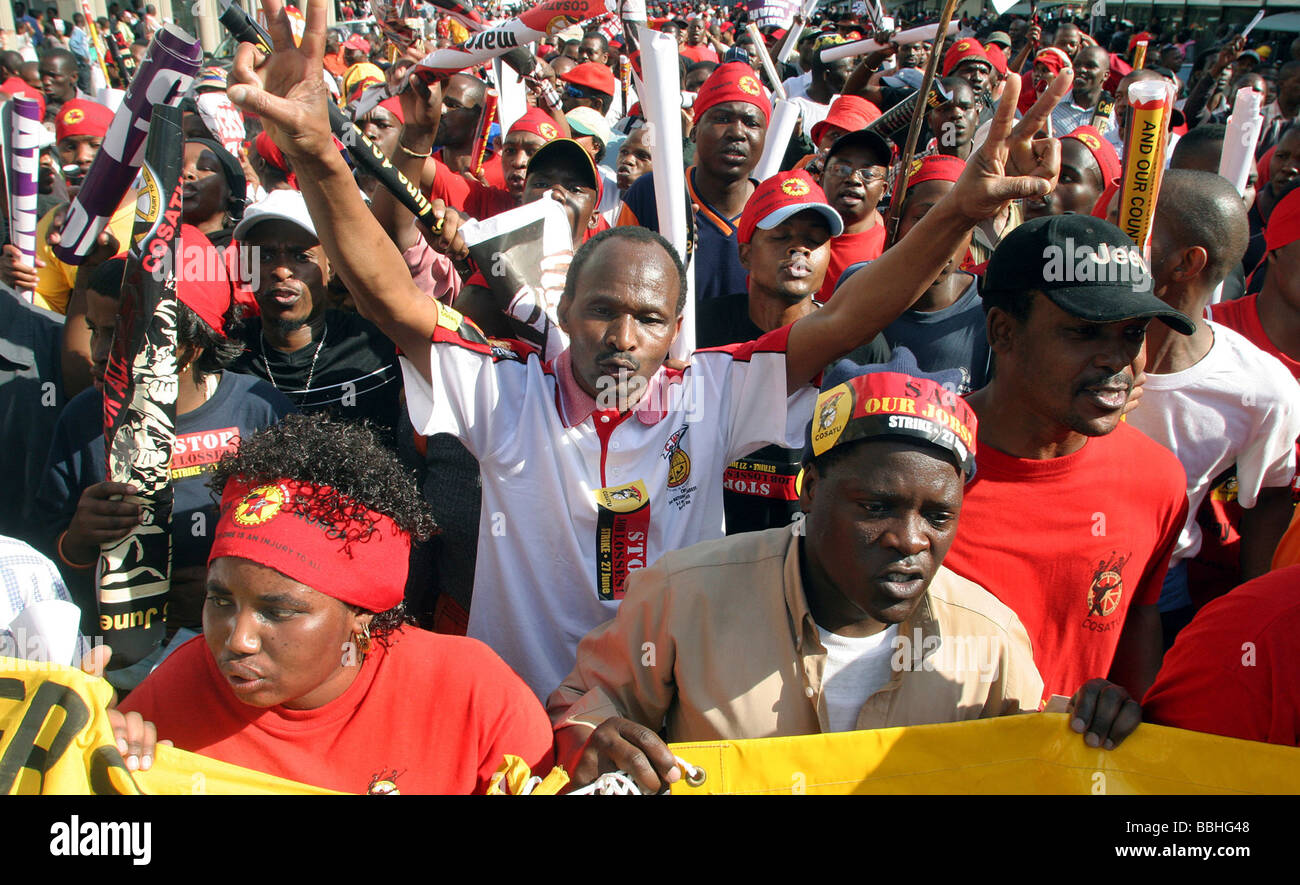 Thousands of South African workers marched through the streets of ...