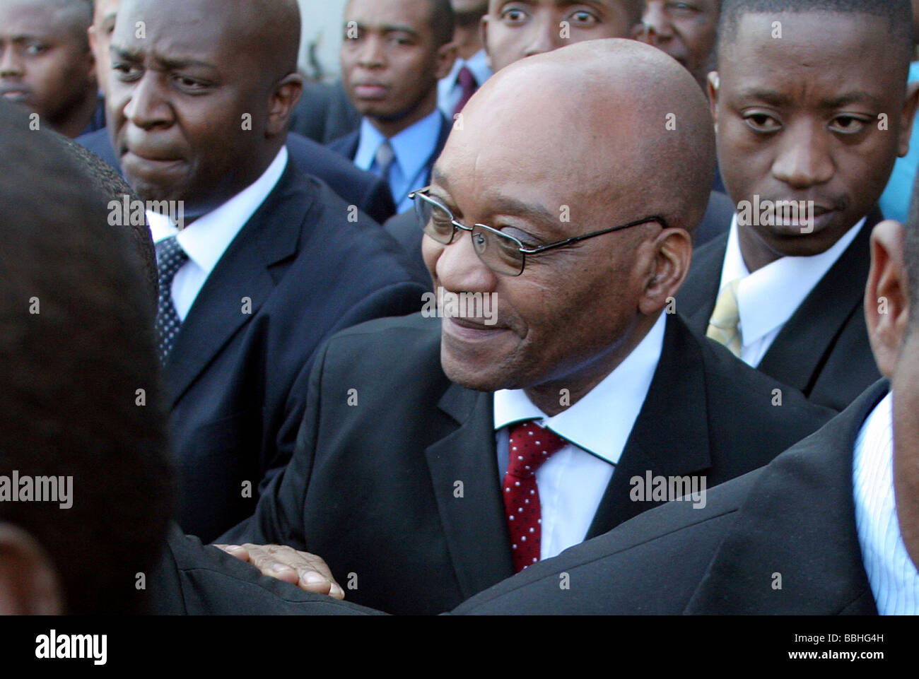 Former South African Deputy President Jacob Zuma walks out under heavy ...