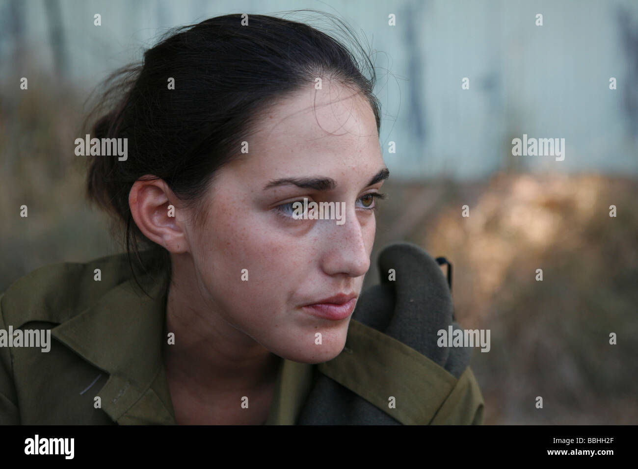 Portrait of a young female Israeli soldier Model Release available ...