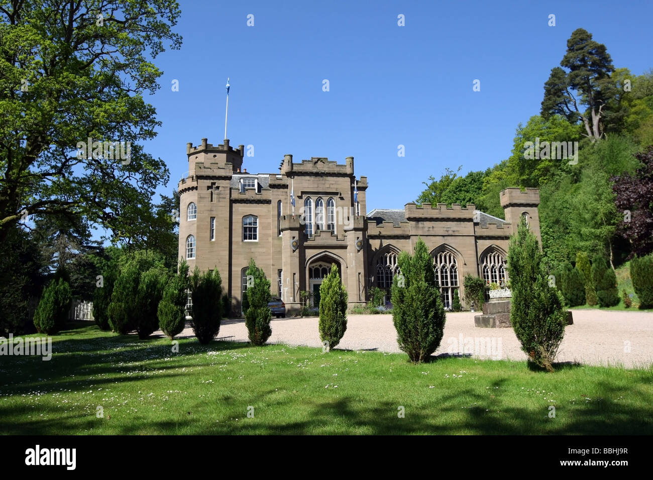 Privately owned Drumtochty Castle near Auchenblae, Angus, Scotland, UK ...