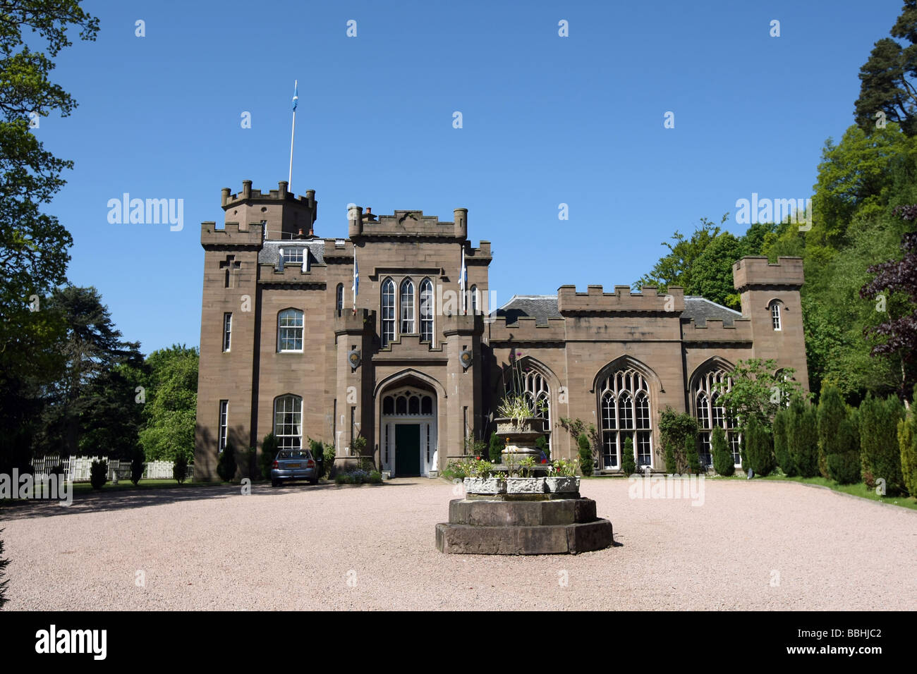 Privately owned Drumtochty Castle near Auchenblae, Angus, Scotland, UK ...