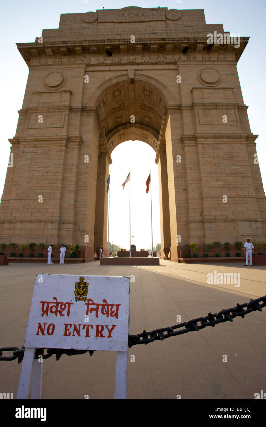 India Gate with No Entry sign Stock Photo - Alamy