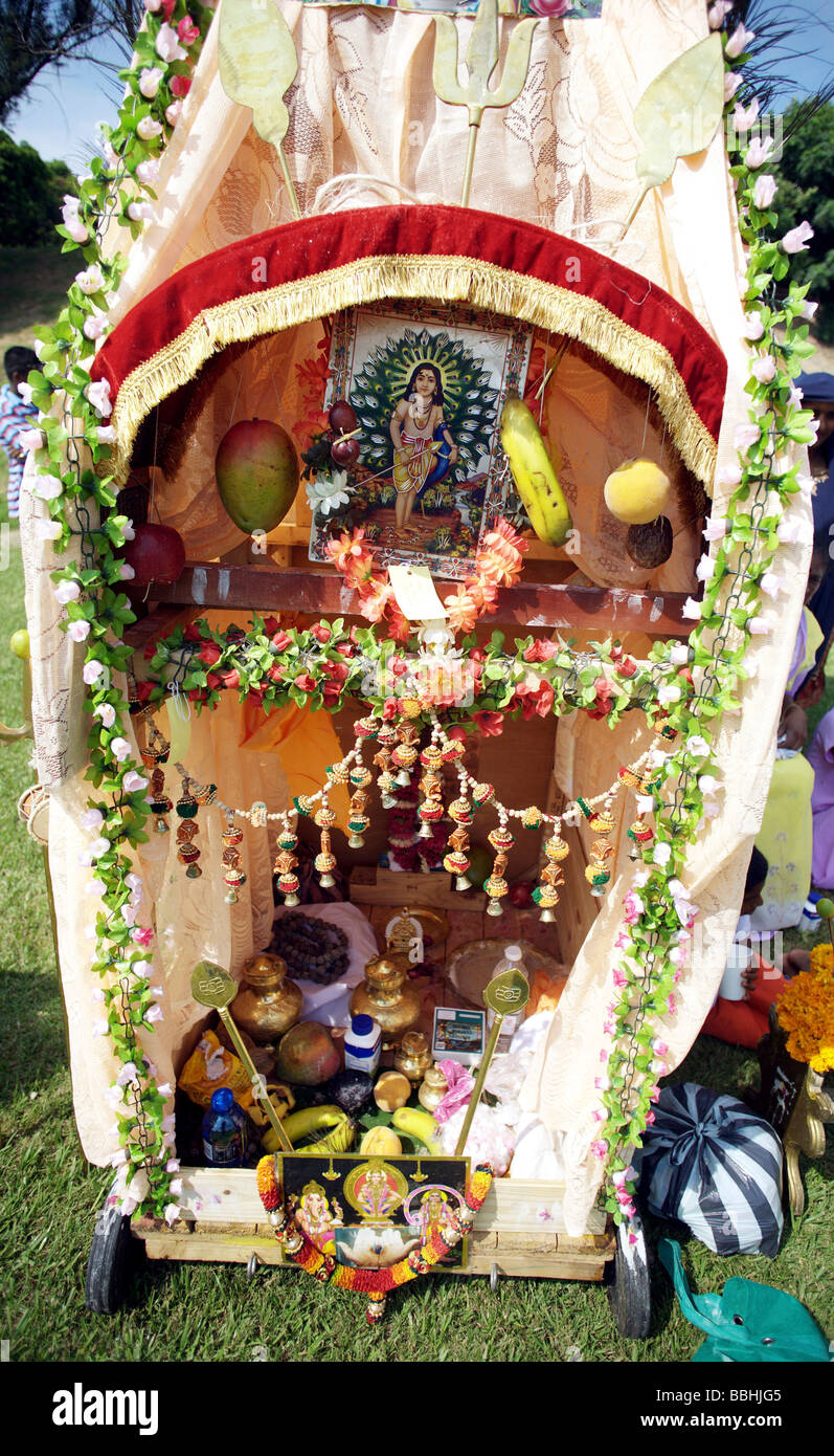DURBAN SOUTH AFRICA A 3 metre chariot stands before many devotees ...