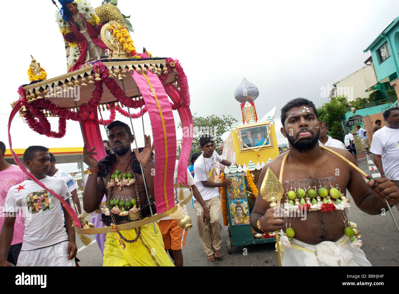 DURBAN SOUTH AFRICA Hindu devotees walk in a state of trance as after ...
