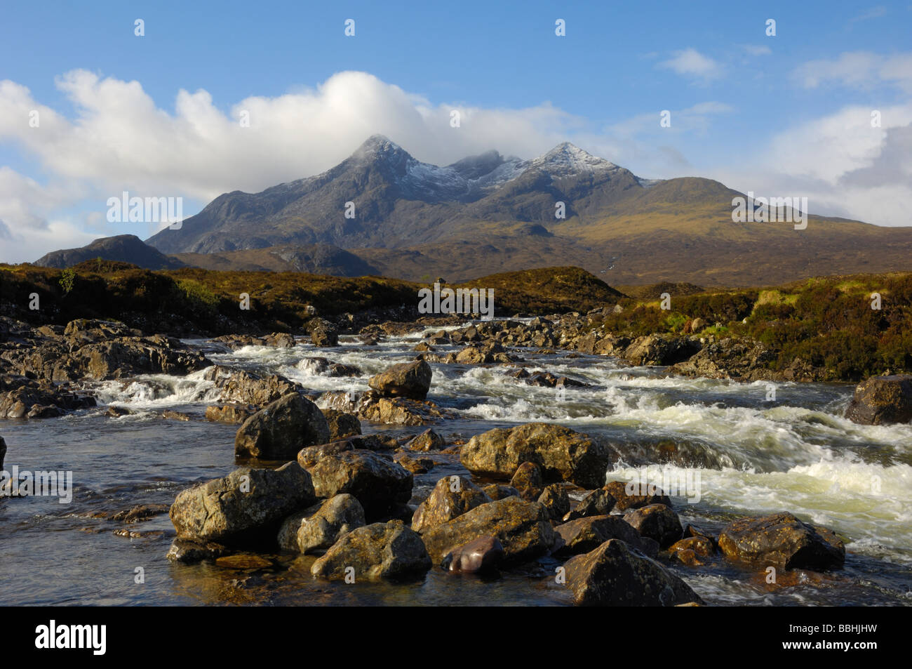 Sgurr nan Gillean from Sligachan, Isle of Skye, Scotland Stock Photo ...