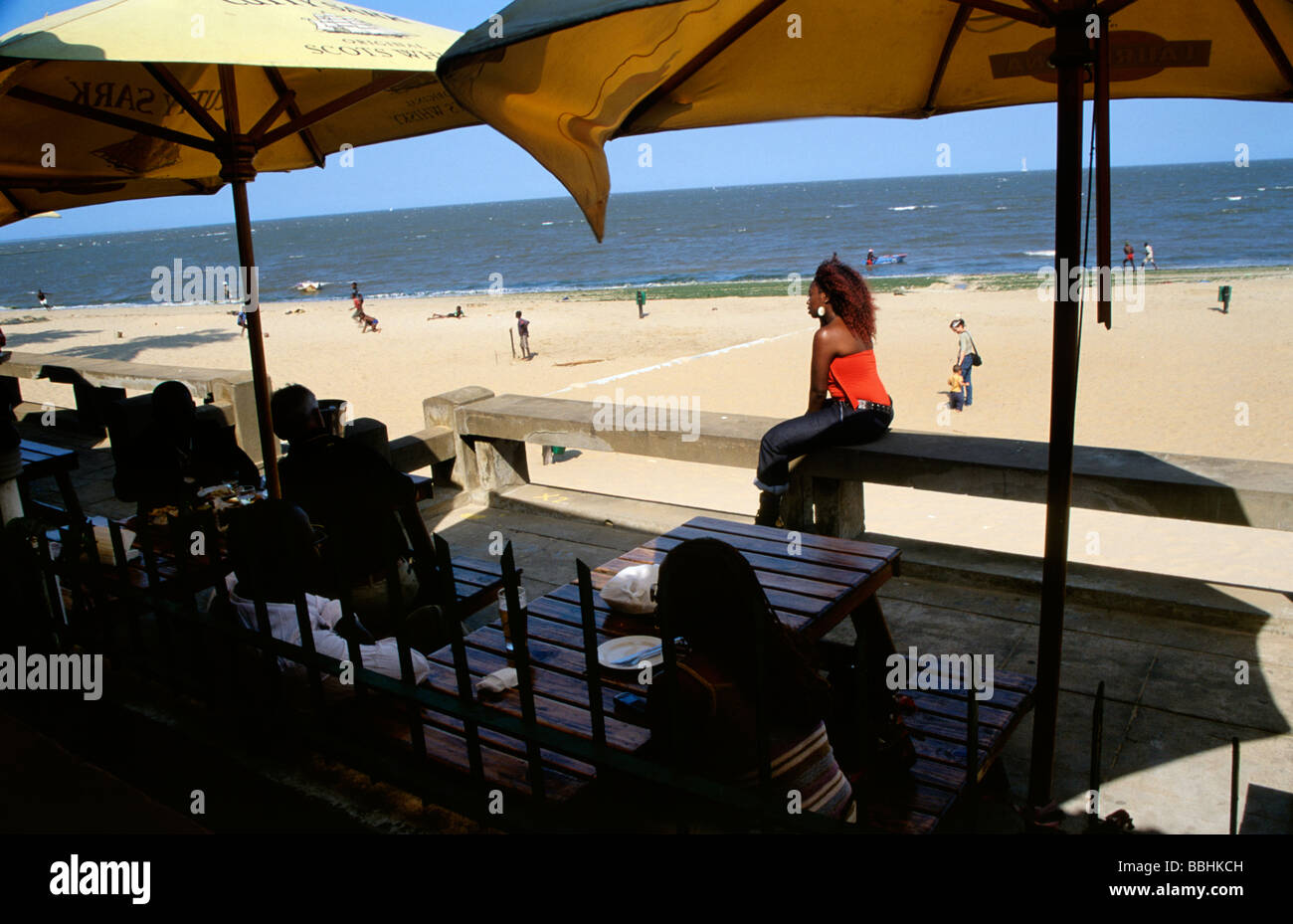 Beachfront cafe Maputo Mozambique Stock Photo - Alamy