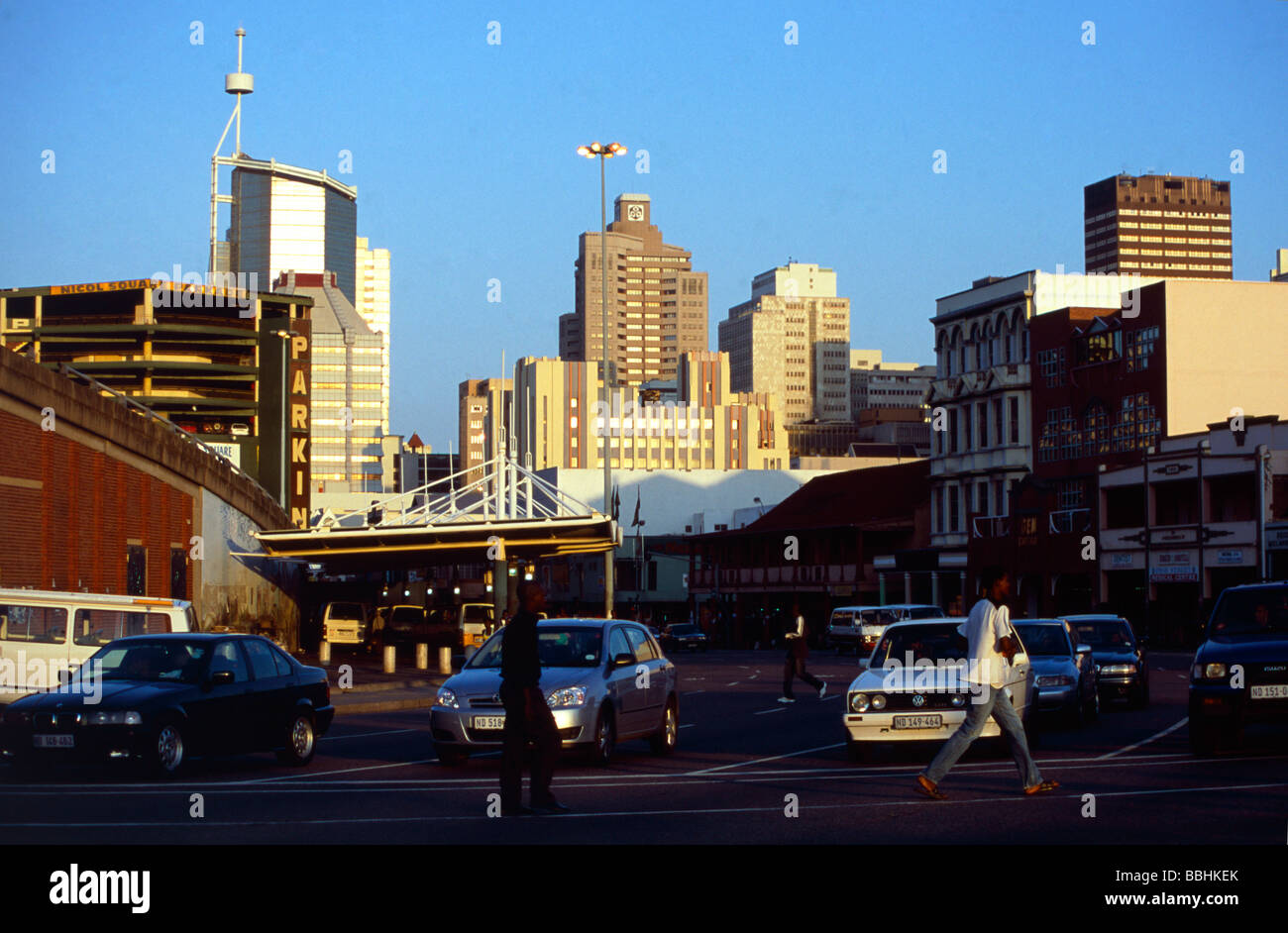 Highrise buildings in Durban s city centre from the end of Pine Street ...