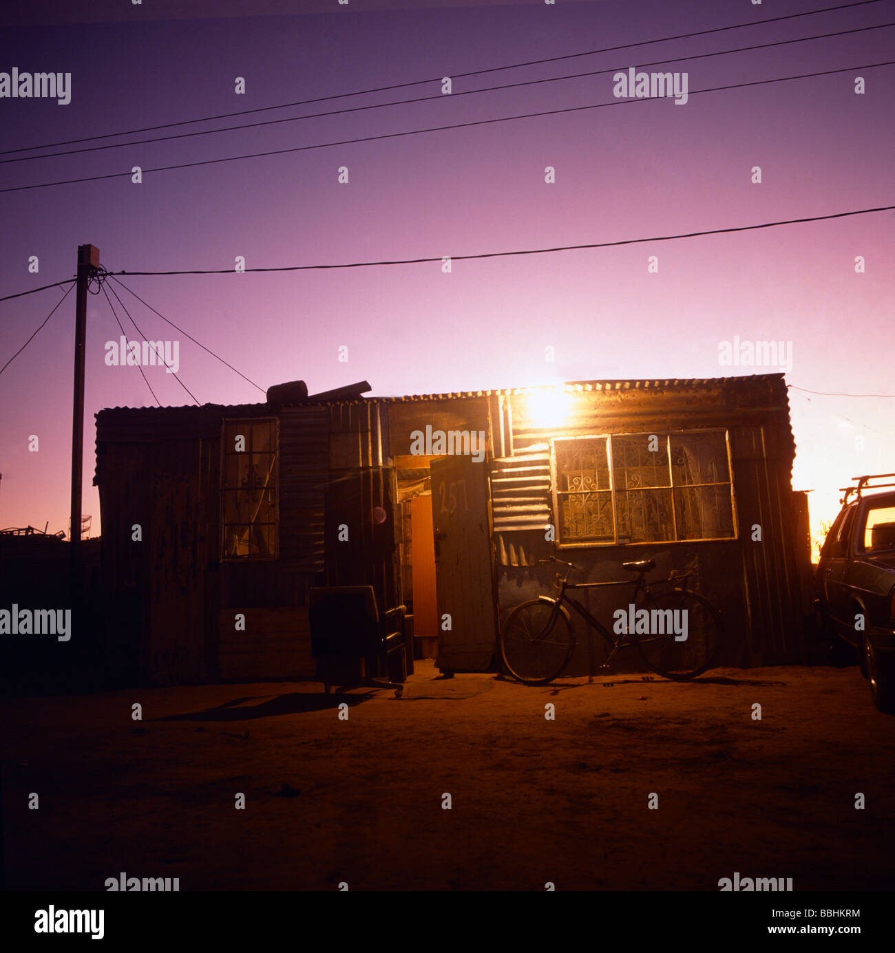 Shack with electricity Orange Farm Gauteng Stock Photo - Alamy