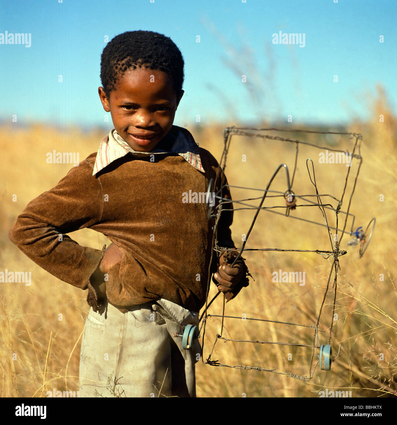 Boy and toy wire car Eastern Cape Stock Photo - Alamy