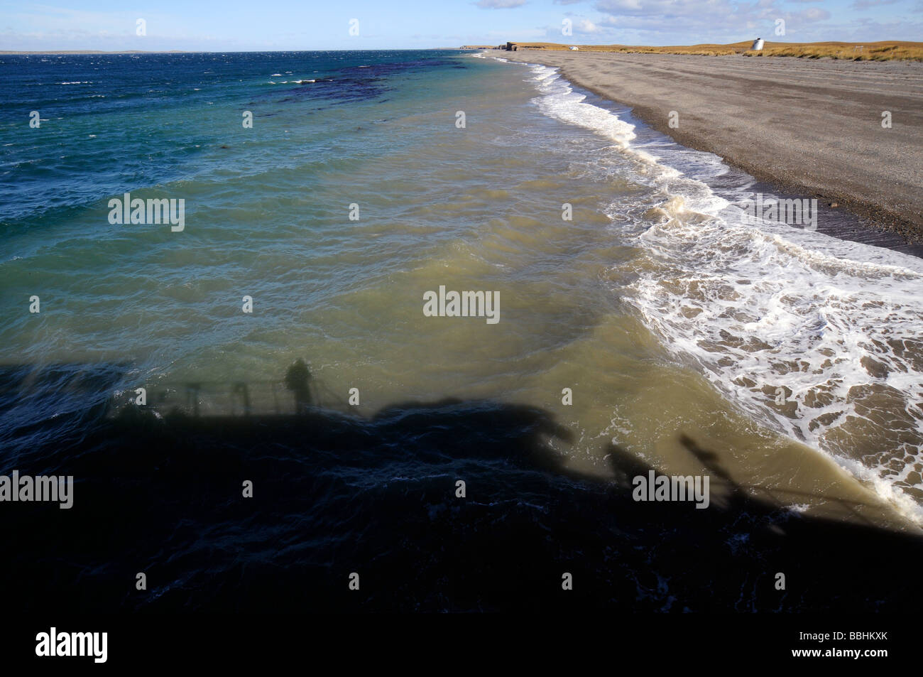 Looking out at the Strait of Magellan from the ferry that crosses to ...