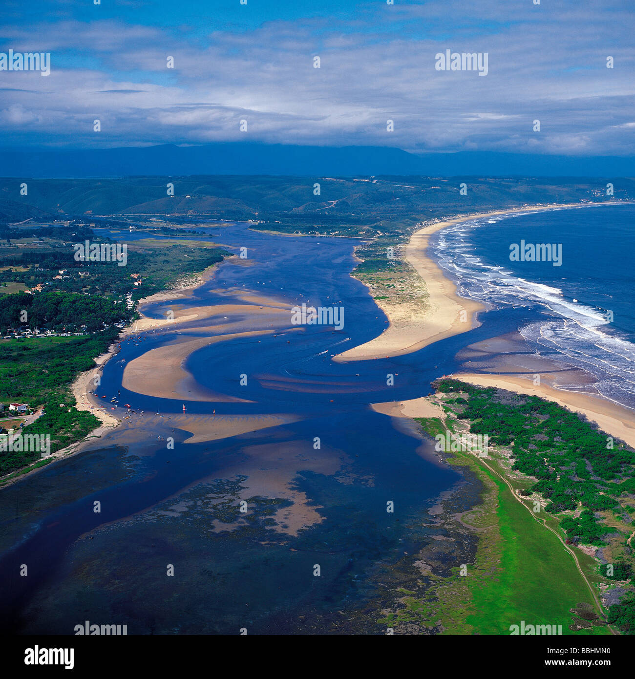 AN AERIAL OF KEURBOOMS LAGOON PLETTENBERG BAY Stock Photo - Alamy