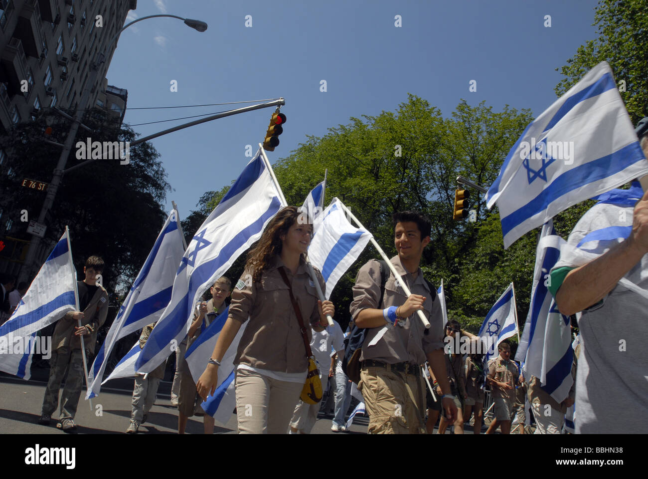 Marchers in the Salute to Israel Parade in New York Stock Photo - Alamy