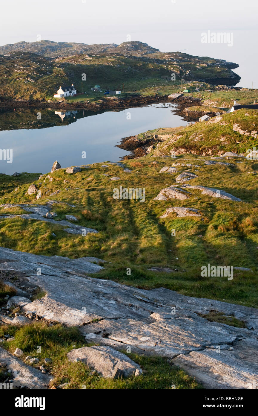 Still ocean loch reflections, Isle of Harris , Outer Hebrides, Scotland ...