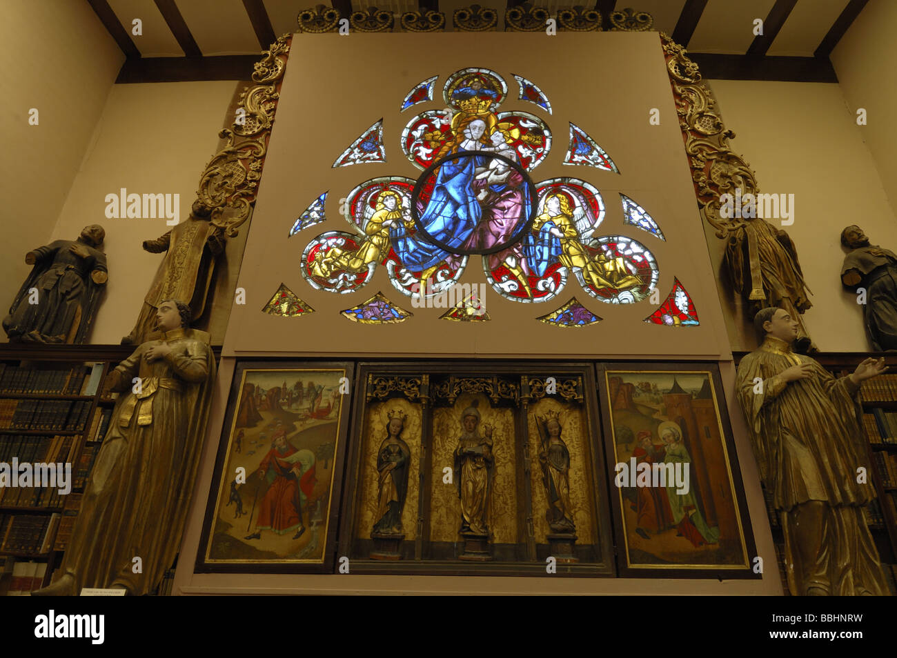 Sélestat Humanist Library stained glass window France Stock Photo - Alamy