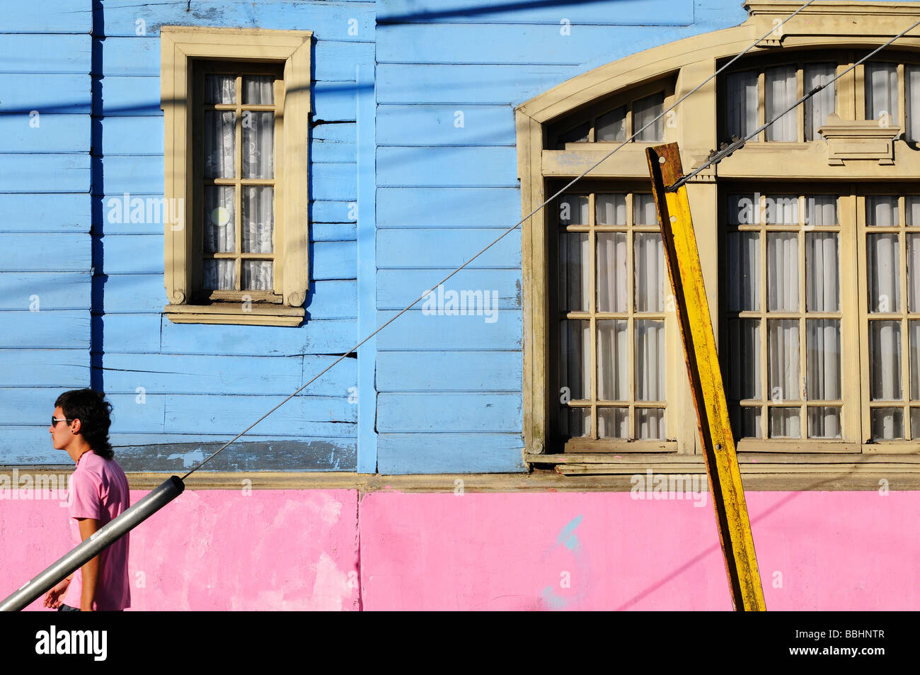Colorful house in Valdivia, Chile Stock Photo - Alamy