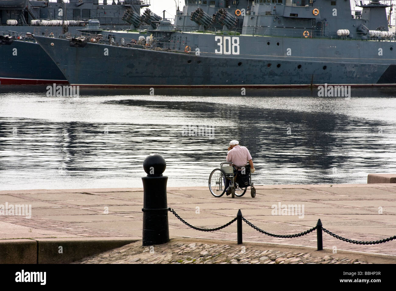 Old handicapped sailor at the pier of Kronshtadt Russia Stock Photo - Alamy