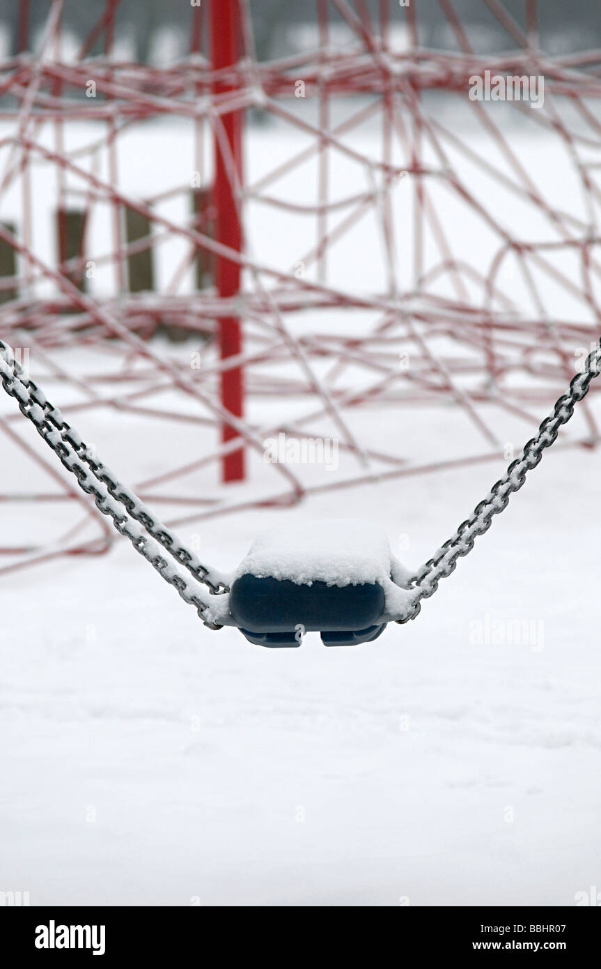 Empty children's swing black and white hi-res stock photography and ...