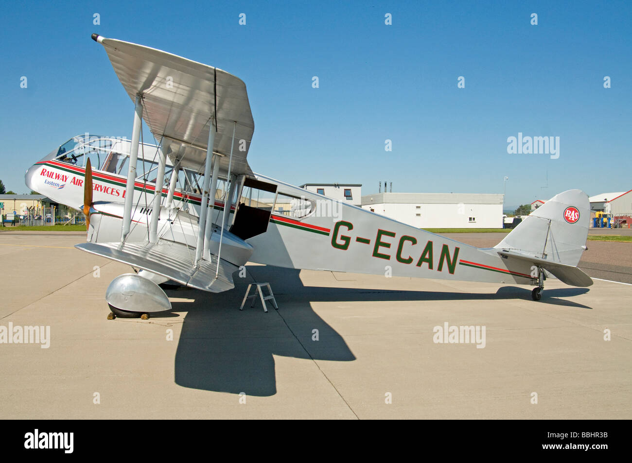 A twin engine de Havilland DH.84 Dragon Rapide biplane at Inverness ...