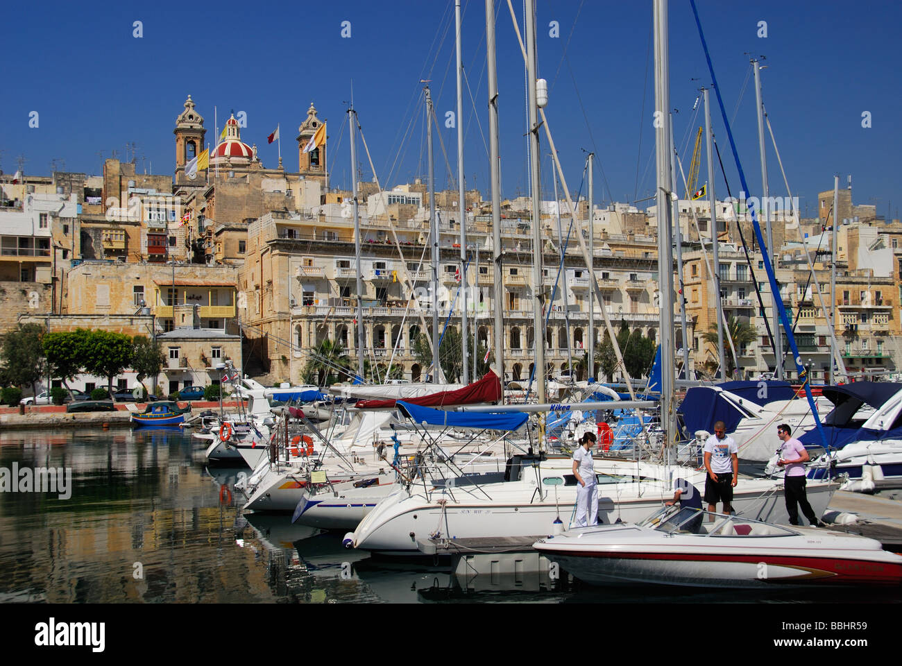 MALTA. The marina in Dockyard Creek between Senglea (L-Isla) and ...