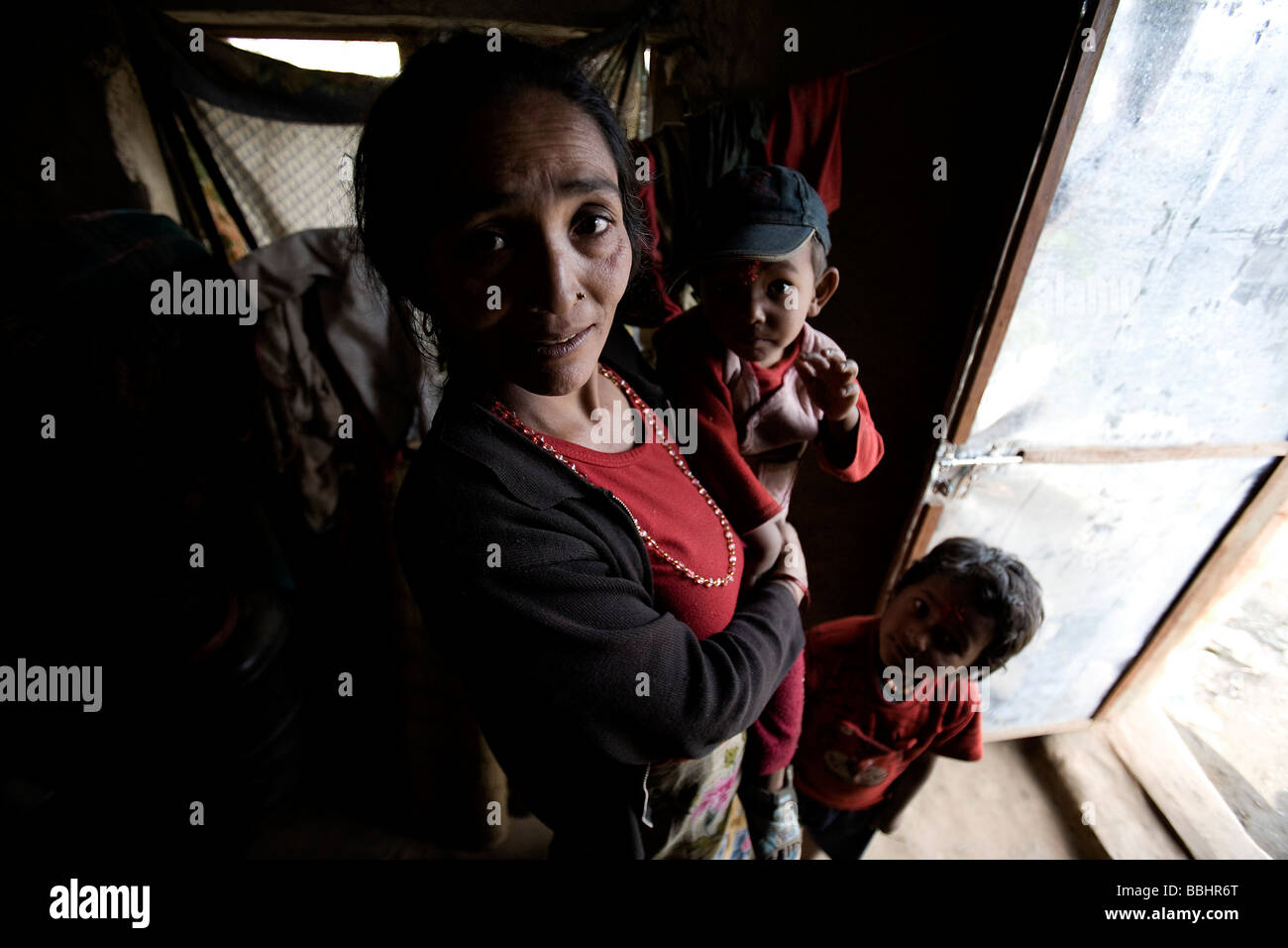Pokhara, Nepal; Family living in poverty Stock Photo - Alamy