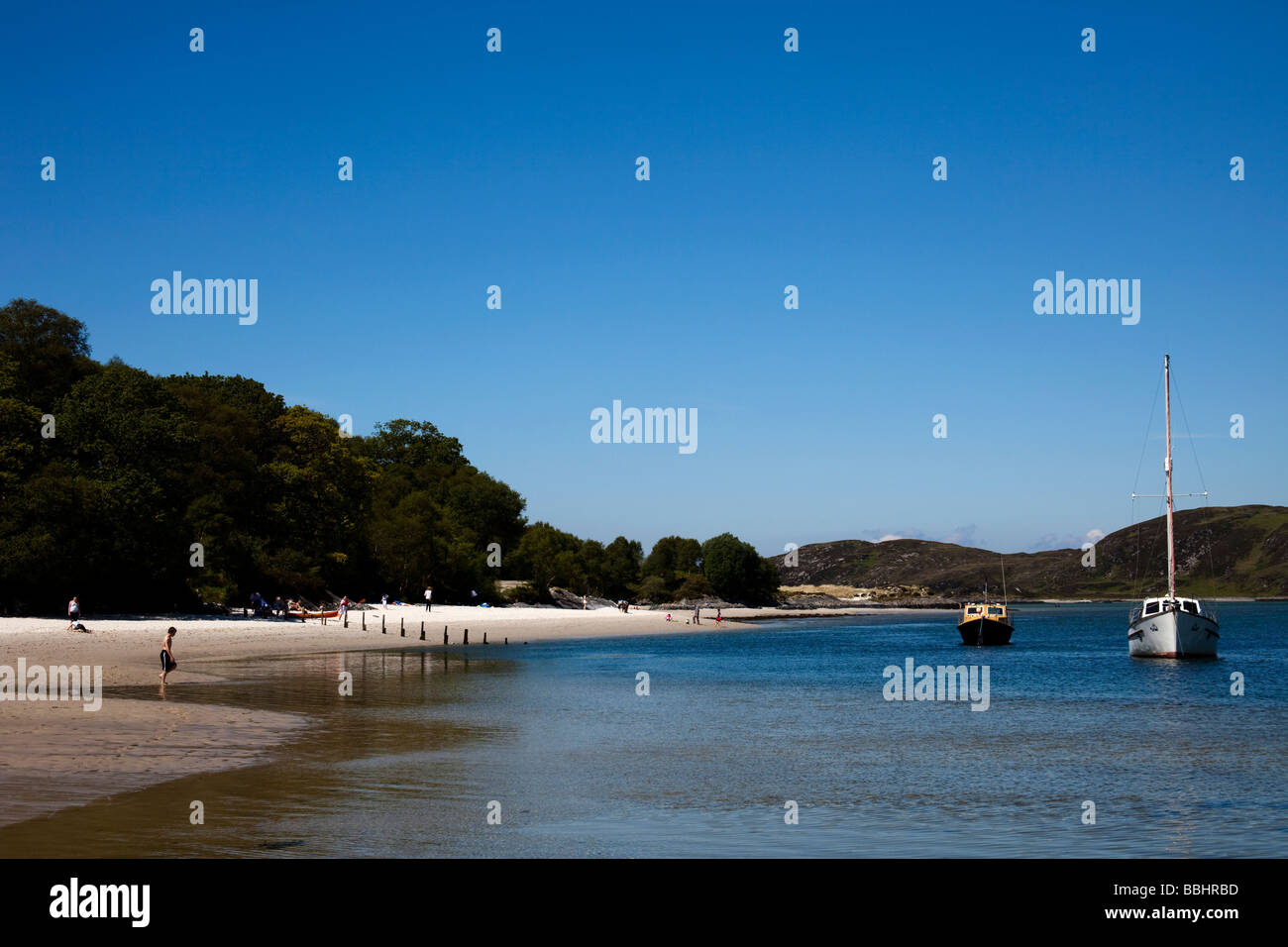 Beautiful sandy beach on River Morar near Mallaig, Scotland, UK, Europe ...