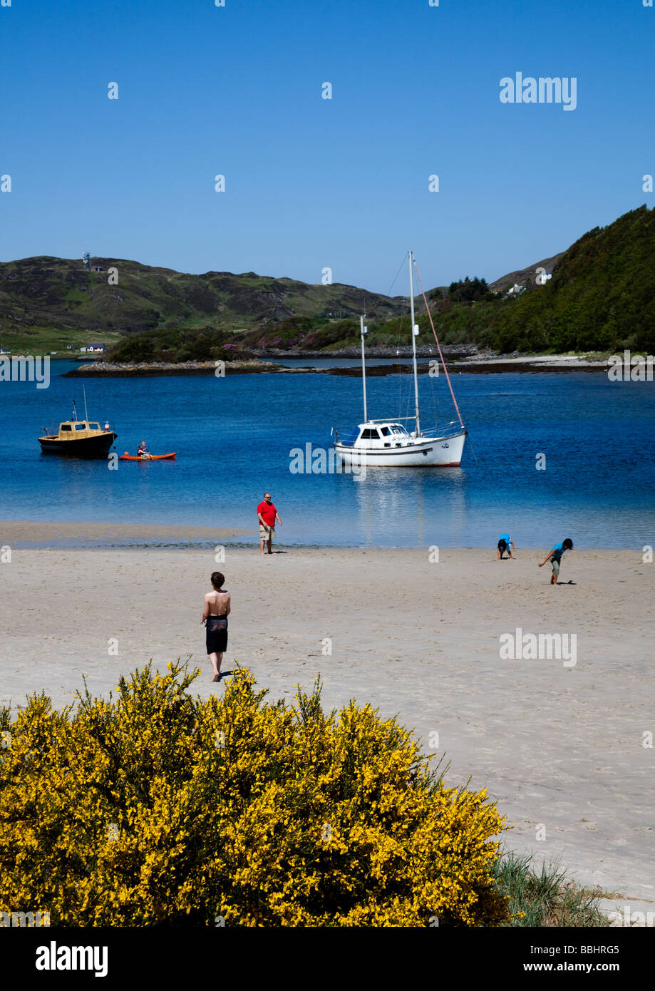 Beautiful sandy beach on River Morar near Mallaig, Scotland, UK, Europe ...