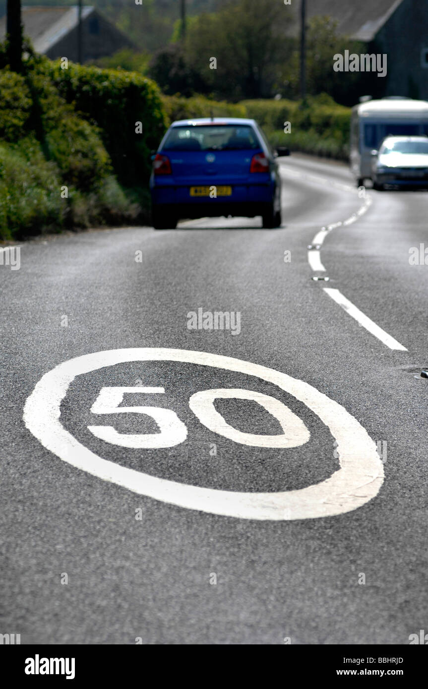 50mph speed limit sign, UK Stock Photo - Alamy