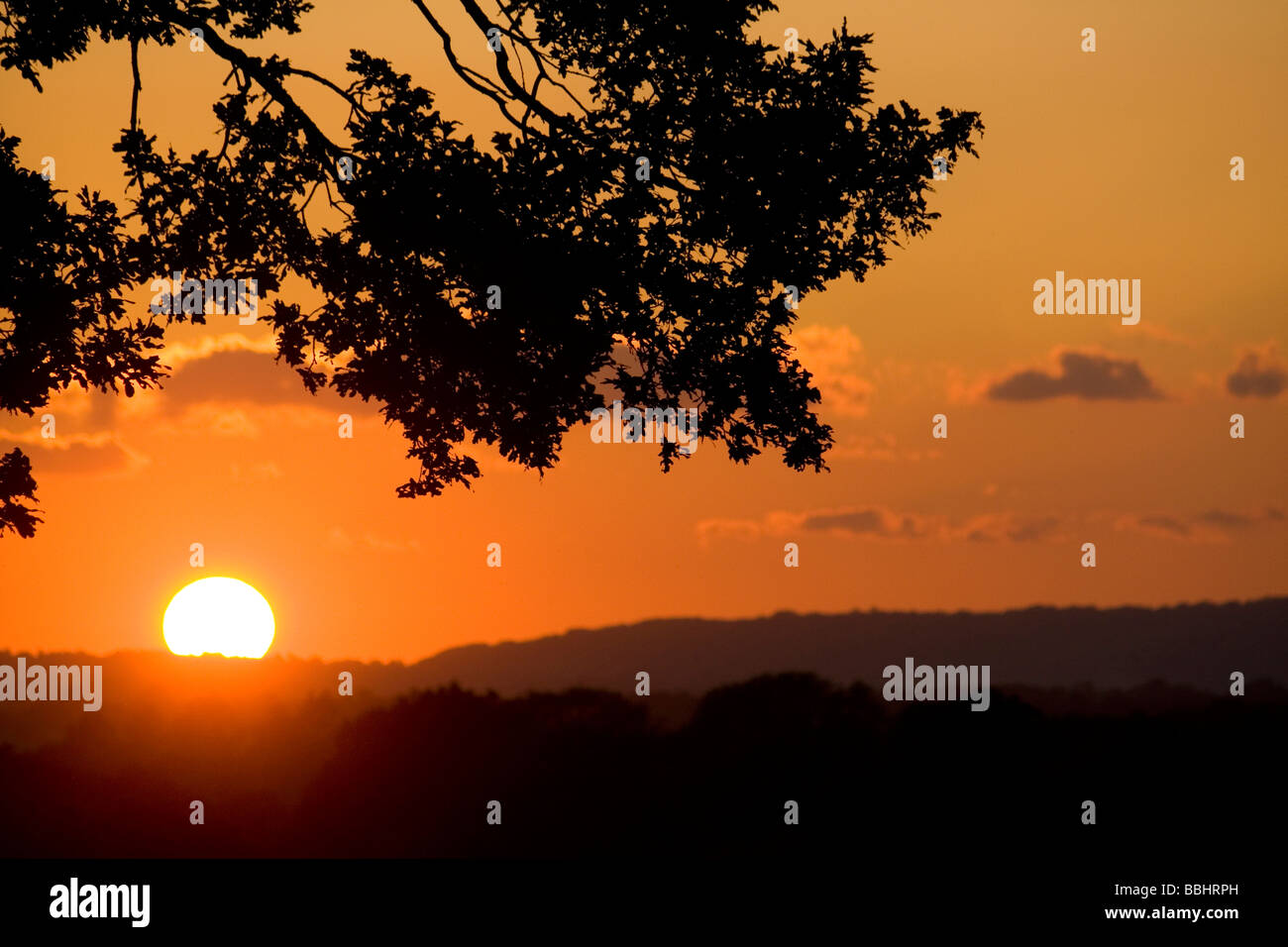 glorious deep red orange sunset, Kent, England Stock Photo - Alamy
