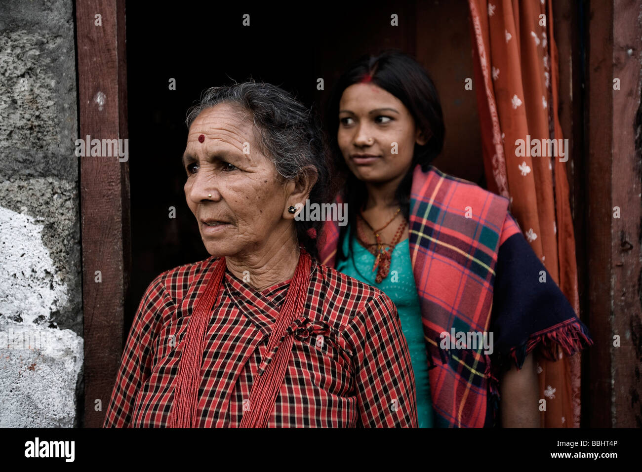 Woman exiting house hi-res stock photography and images - Alamy