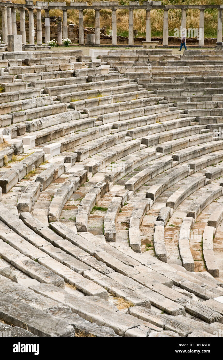 Looking across rows of tiered seating in the massive stadium at Ancient ...