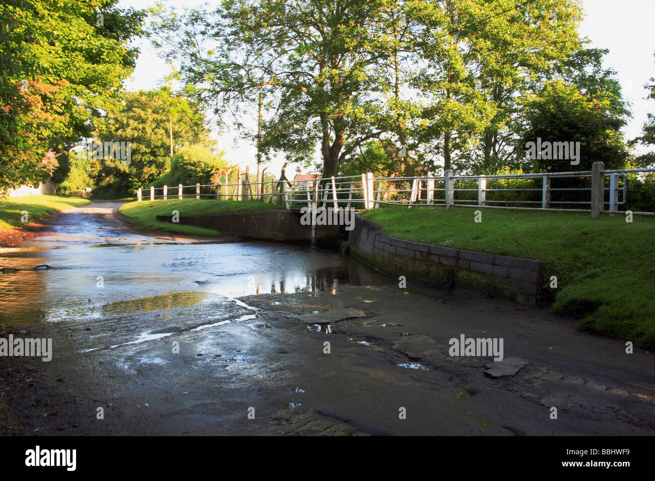 Ford and pedestrian footbridge over the River Stiffkey at Great ...