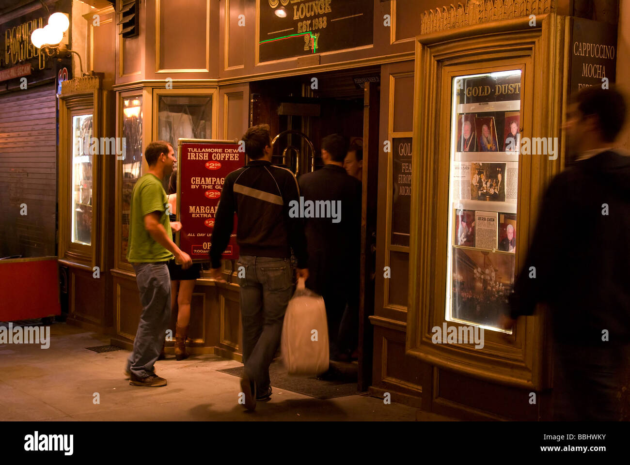 USA California San Francisco Gold Dust Lounge exterior people entering ...