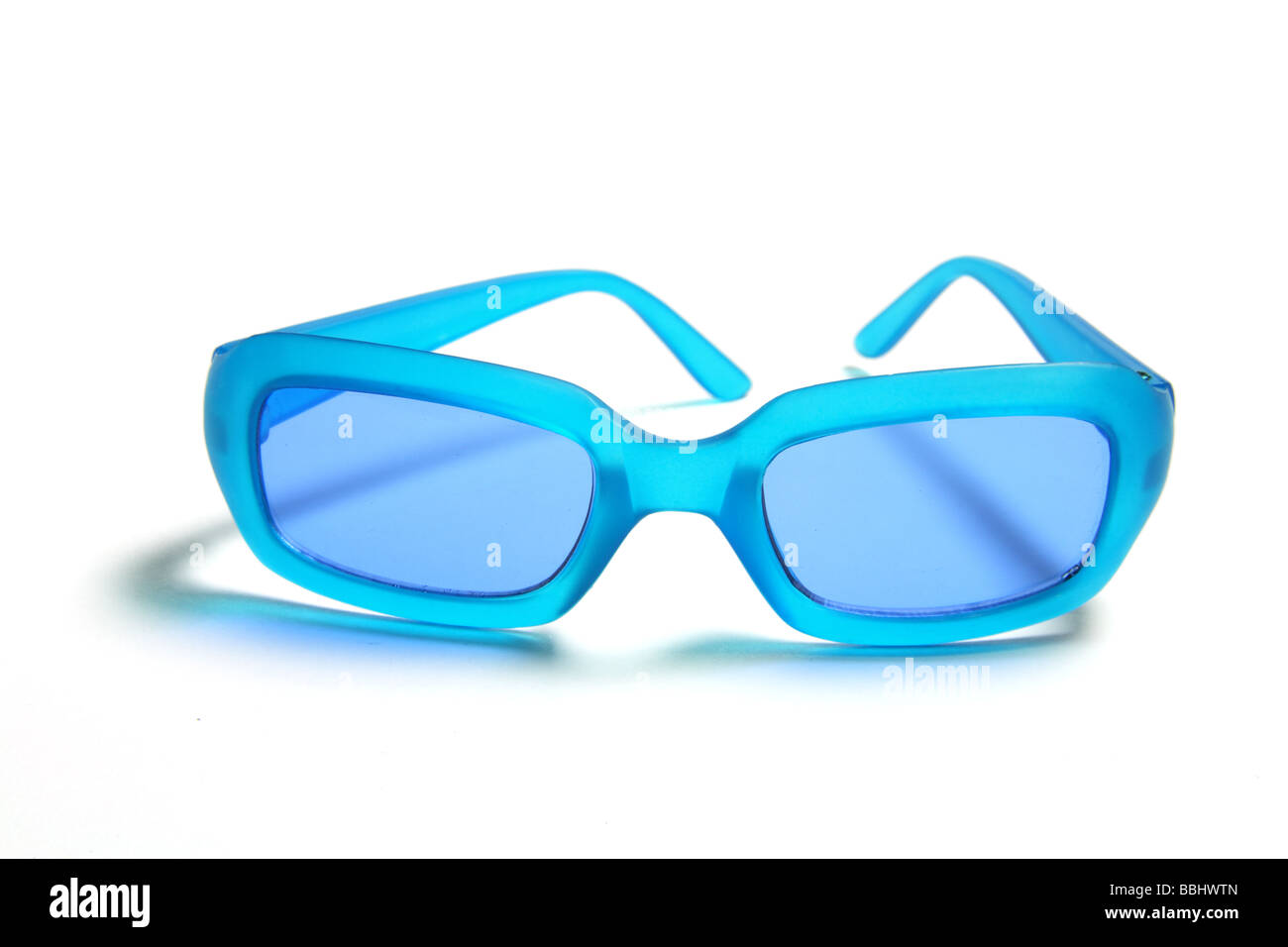 Blue Plastic Sunglasses Stock Photo - Alamy